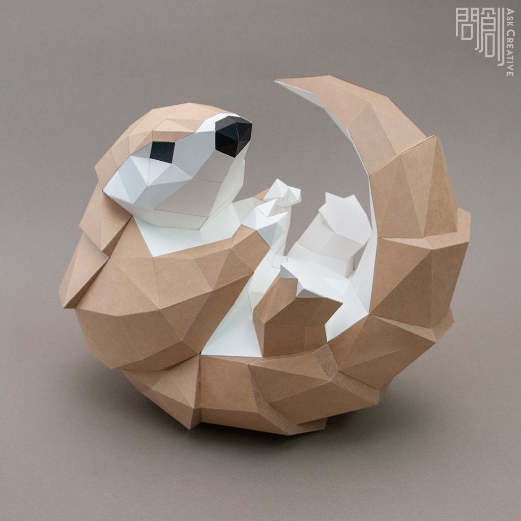 Pangolin Paper Model papercraft DIY Low Poly PDF | Etsy