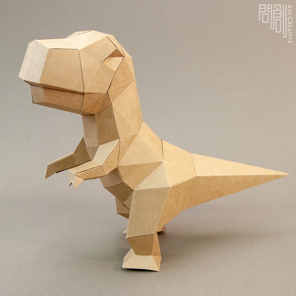T Rex Paper Model Rex Paper Model papercraft DIY Low - Etsy