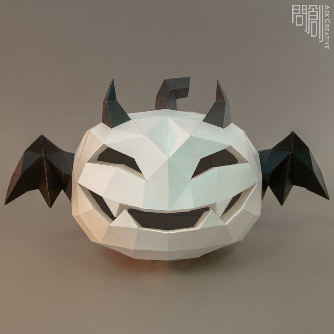 Evil Pumpkin papercraft DIY Low Poly PDF Papercraft - Etsy Canada