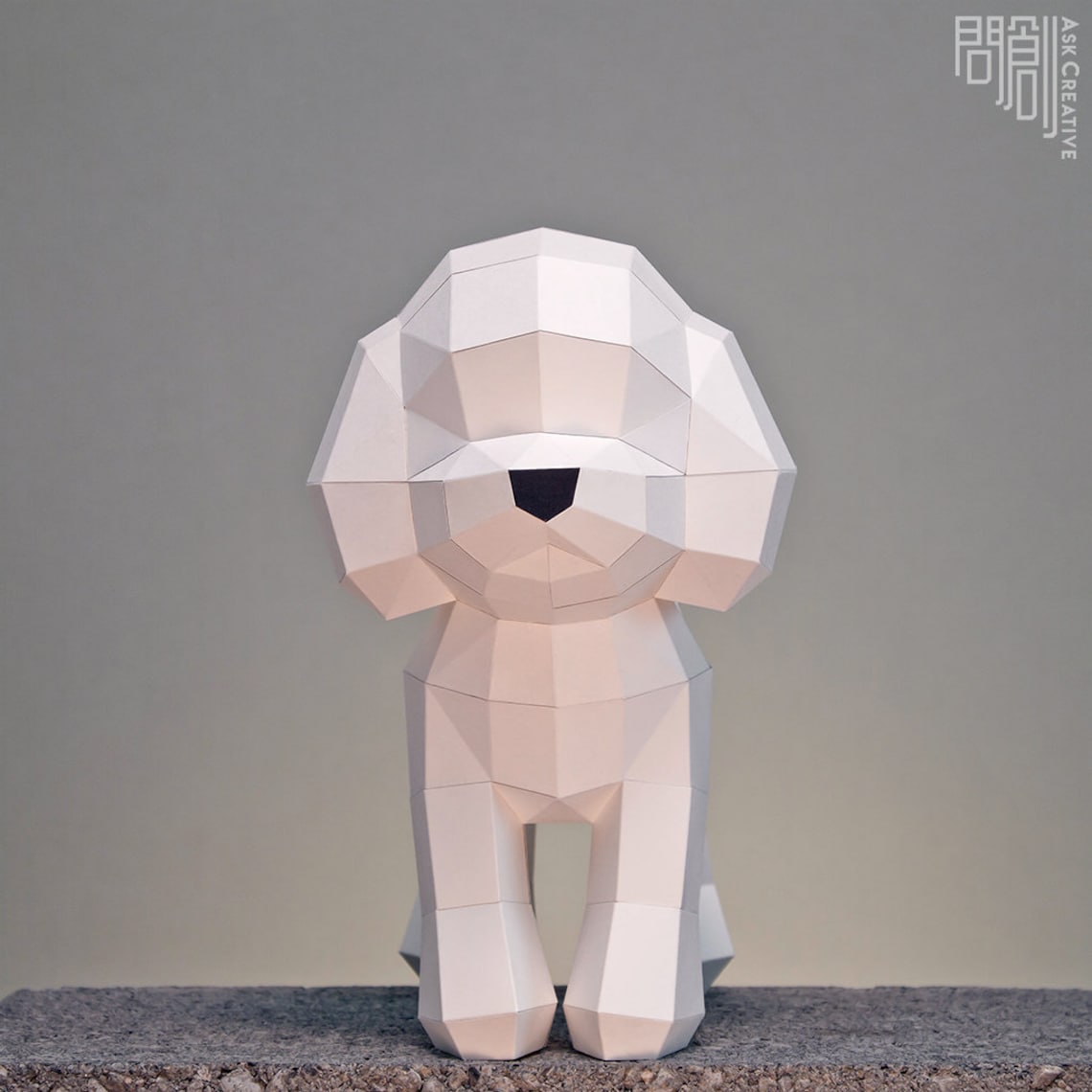 Poodle Paper Model papercraft DIY Low Poly PDF - Etsy