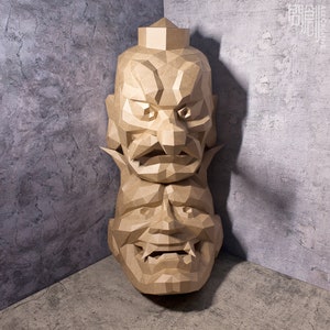 Tengu Mask, Papercraft , DIY , Low Poly , PDF Papercraft , Fantasy ...