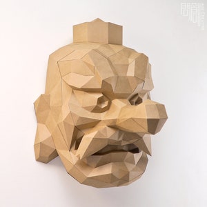 Tengu Mask, Papercraft , DIY , Low Poly , PDF Papercraft , Fantasy ...