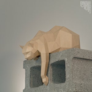 Curious Cat Paper Model , Papercraft , DIY , Low Poly , Cat Model , PDF ...