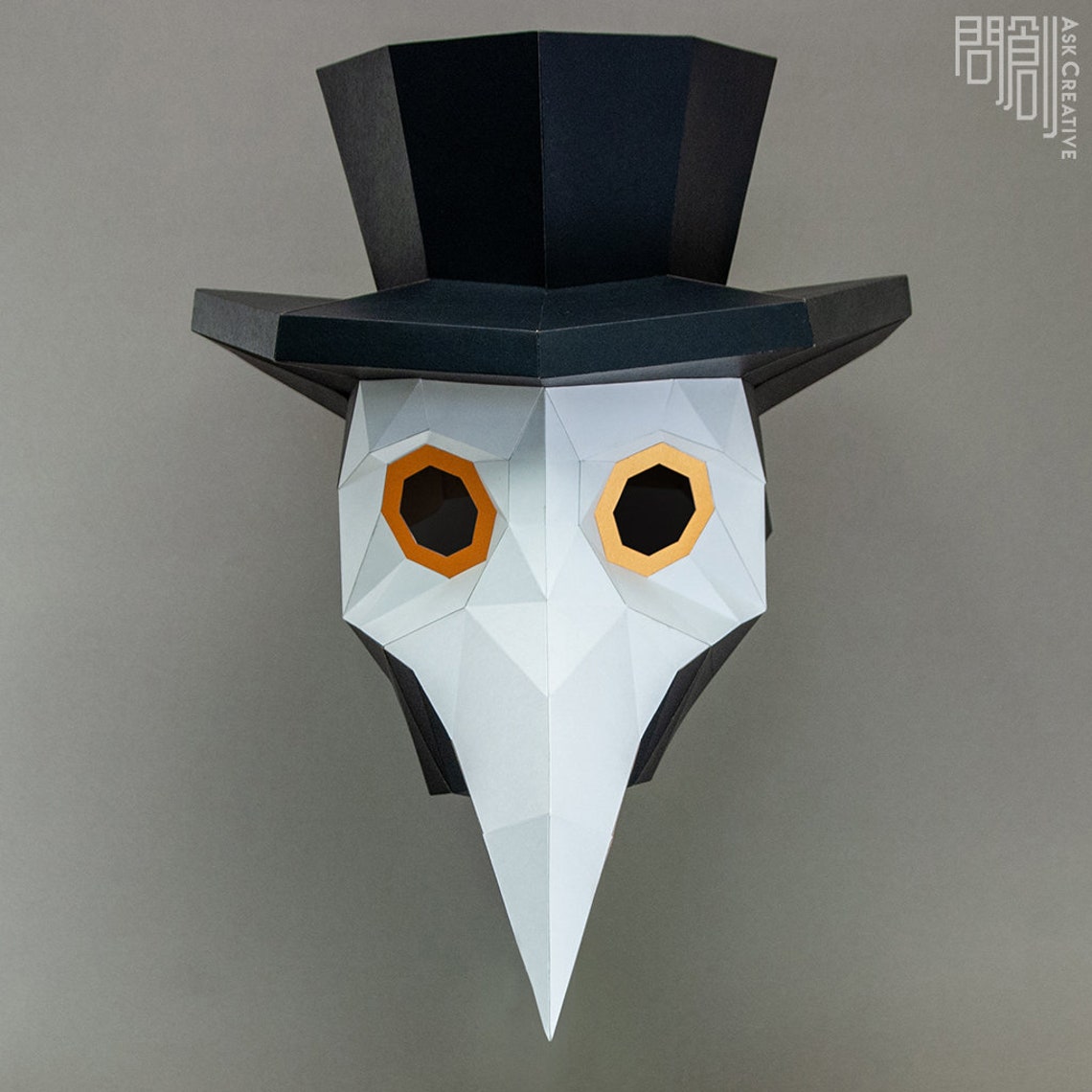 Plague Doctor Papercraft DIY Low Poly Mask PDF - Etsy Canada