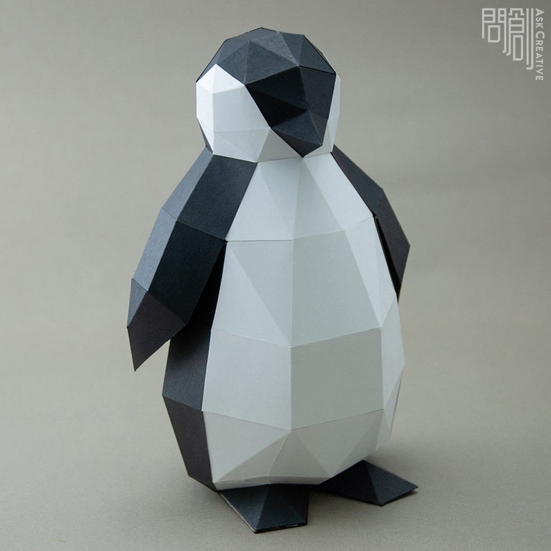 Penguin Paper Model papercraft DIY Low Poly PDF - Etsy Canada