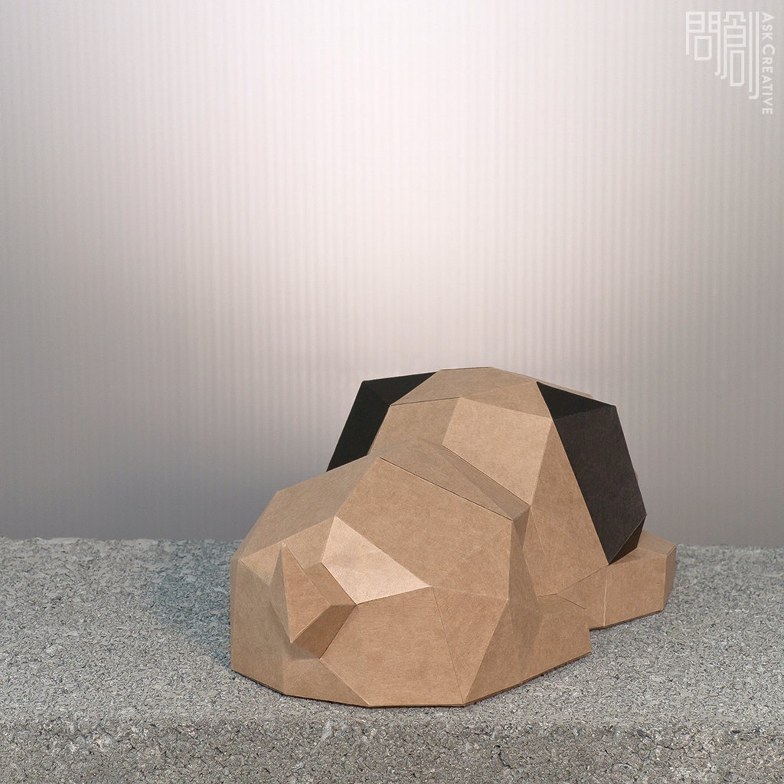 Little Pug Paper Model papercraft DIY Low Poly PDF - Etsy