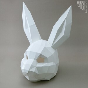 Rabbit Mask, Papercraft, DIY, Low Poly, Mask, PDF Papercraft, Rabbit ...