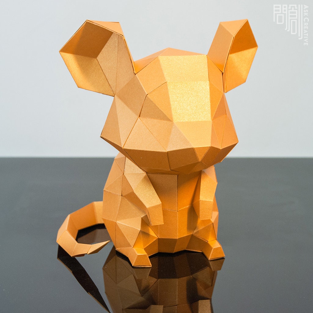 Mouse Paper Modelpapercraft DIY Low Poly PDF Papercraft - Etsy Canada