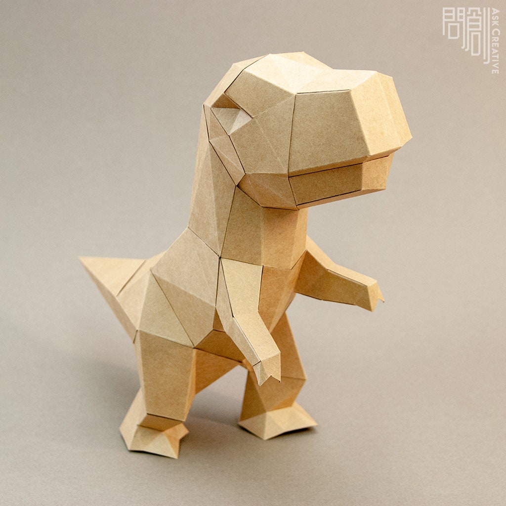 T Rex Paper Model Rex Paper Model papercraft DIY Low - Etsy Canada