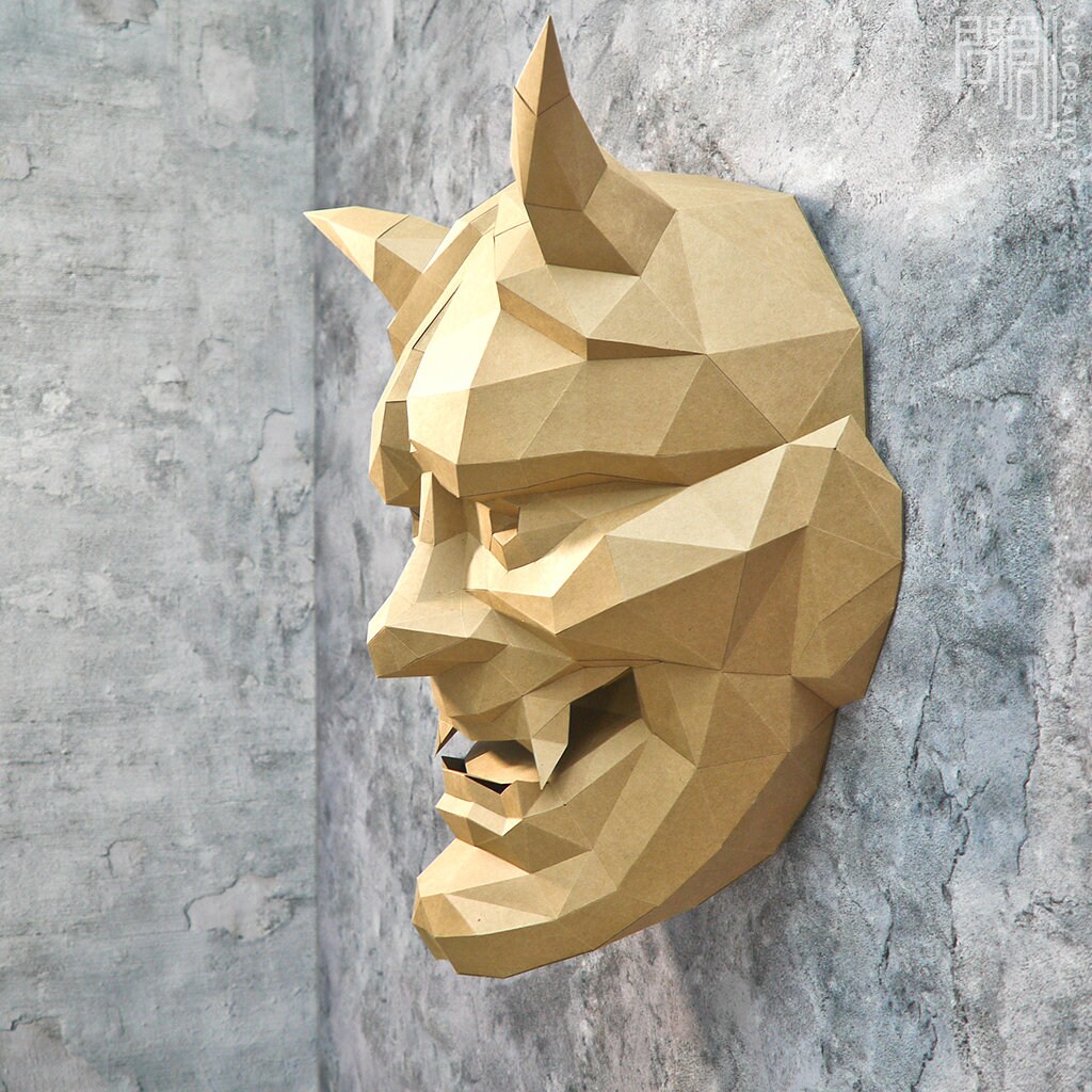 Prajna Mask Papercraft DIY Low Poly PDF Papercraft | Etsy
