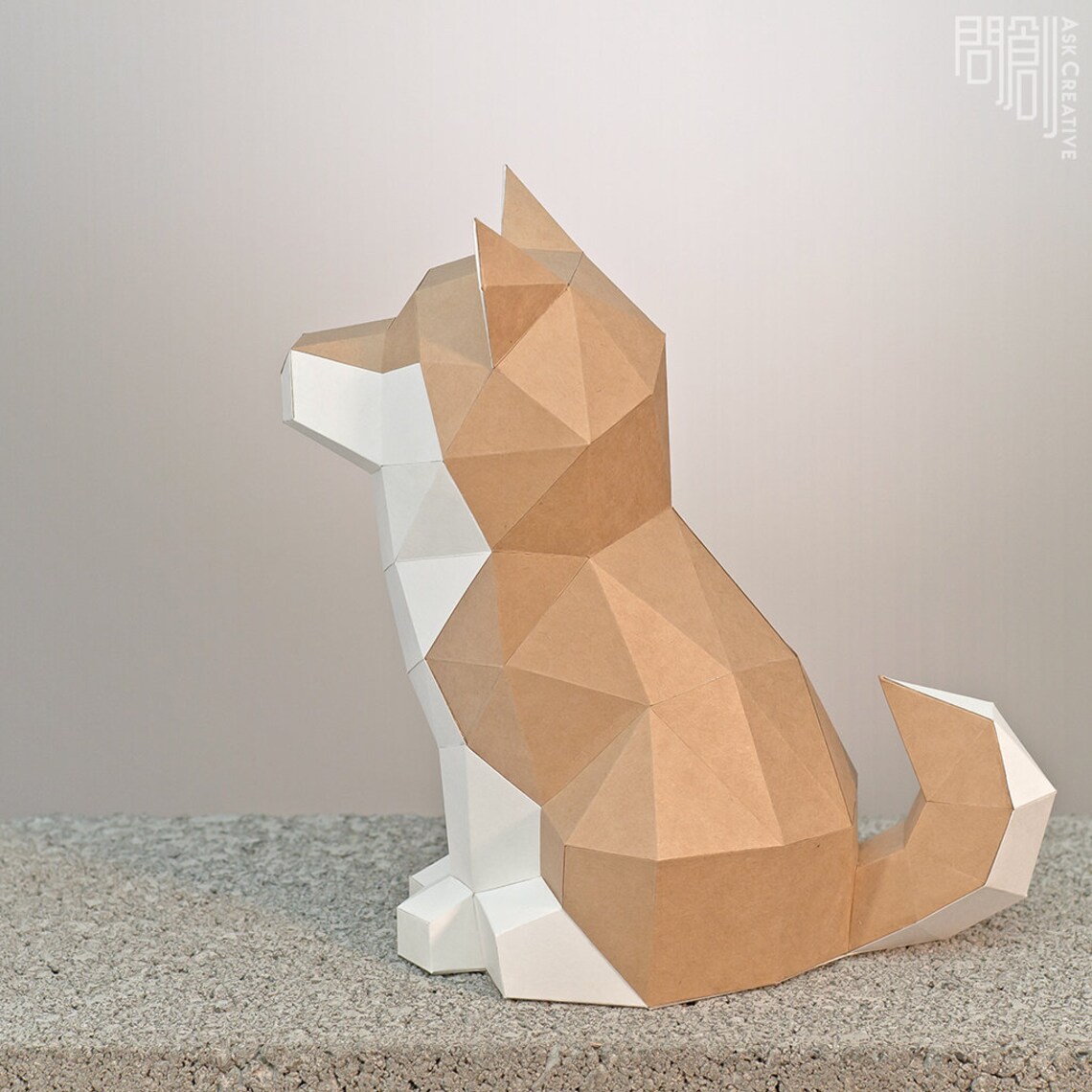 Little Shiba Inu Paper Model papercraft DIY Low Poly | Etsy Canada