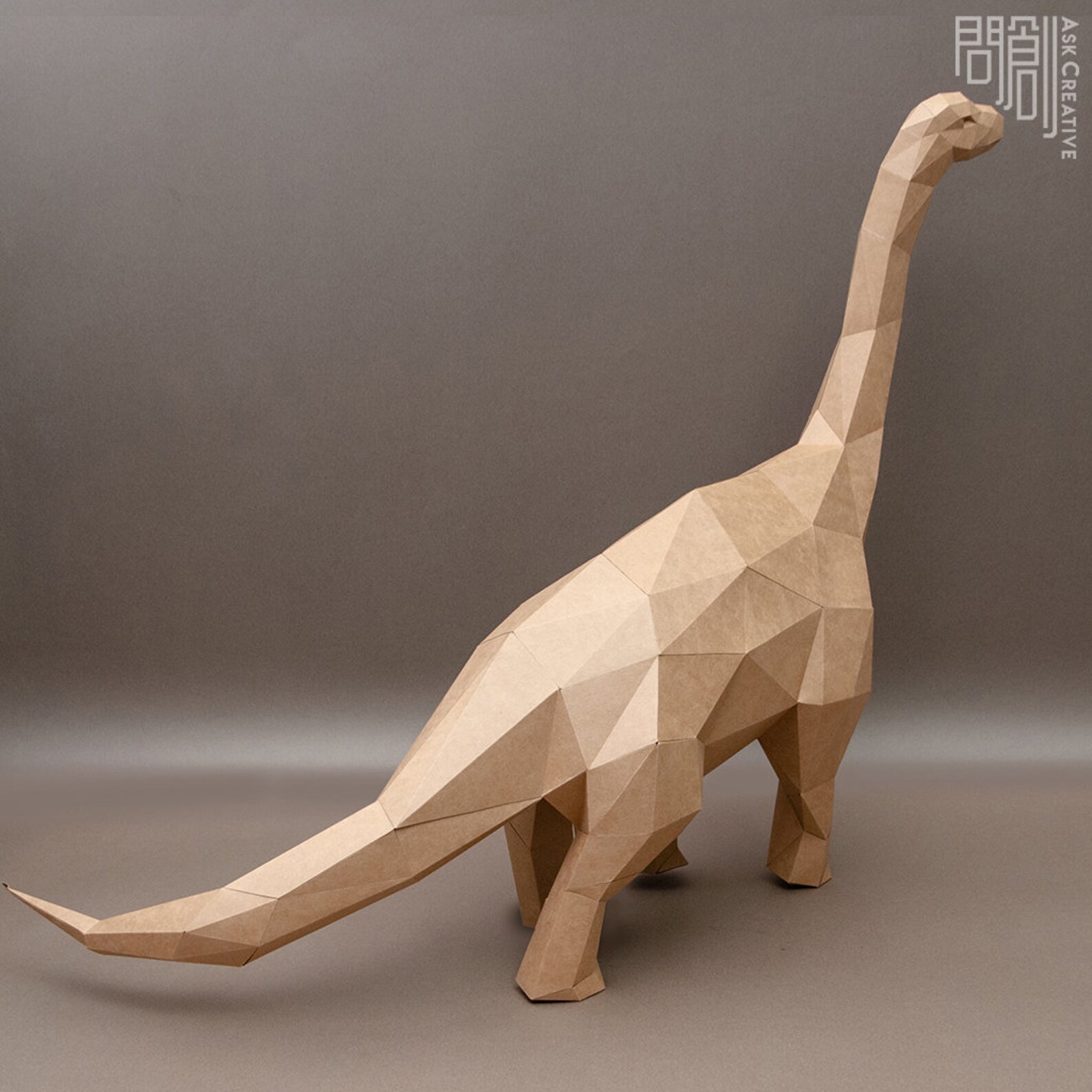 Brontosaurus Paper Model papercraft DIY Low Poly - Etsy