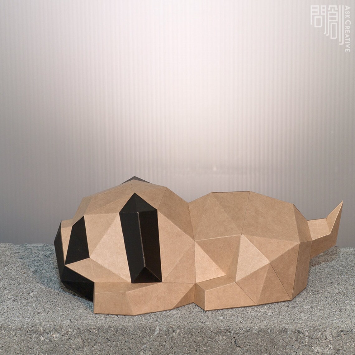 Little Pug paper model Papercraft DIY Low poly PDF | Etsy