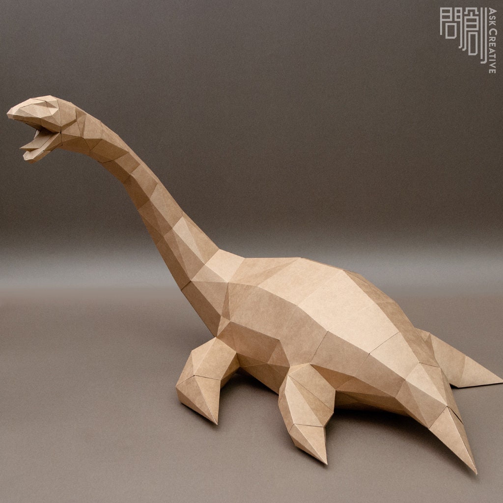 Plesiosaur Paper Model papercraft DIY Low Poly - Etsy