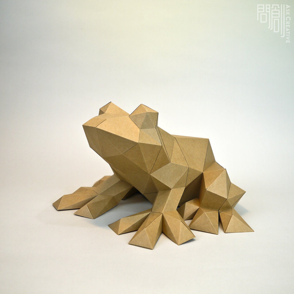 Frog Paper Model papercraft DIY Low Poly PDF Papercraft | Etsy Canada