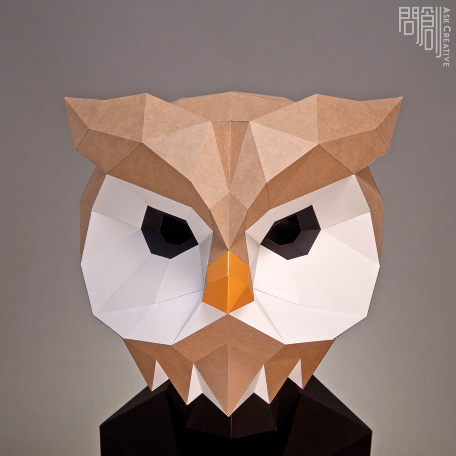 Owl Mask Papercraft DIY Low Poly Mask PDF Papercraft Owl | Etsy