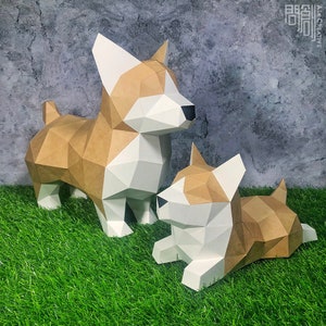 Little Corgi Paper Model ,papercraft , DIY , Low Poly , PDF Papercraft ...