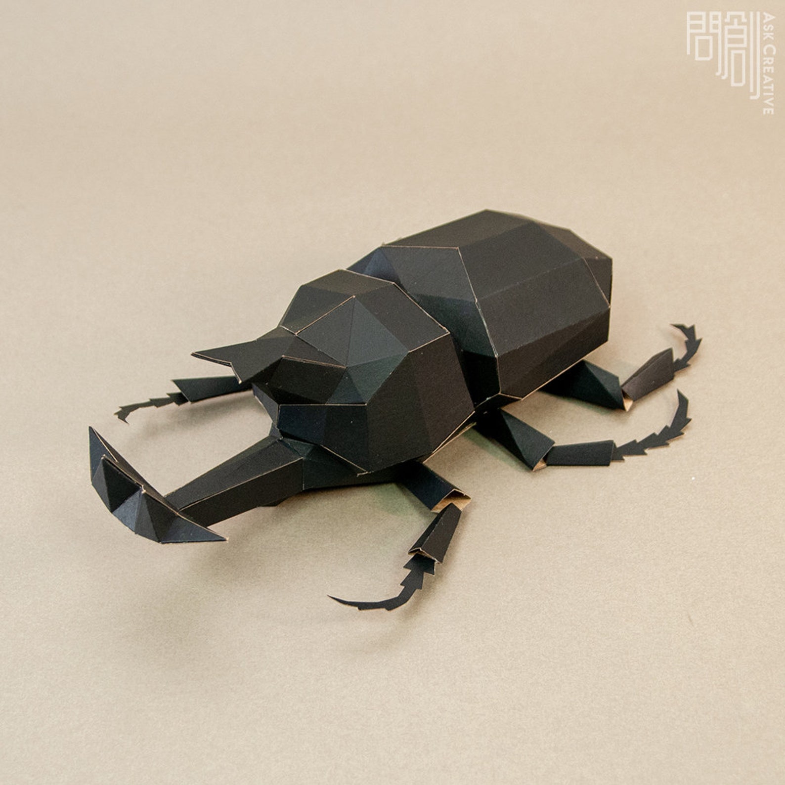 Horn Beetle Paper Model papercraft DIY Low Poly PDF - Etsy Canada