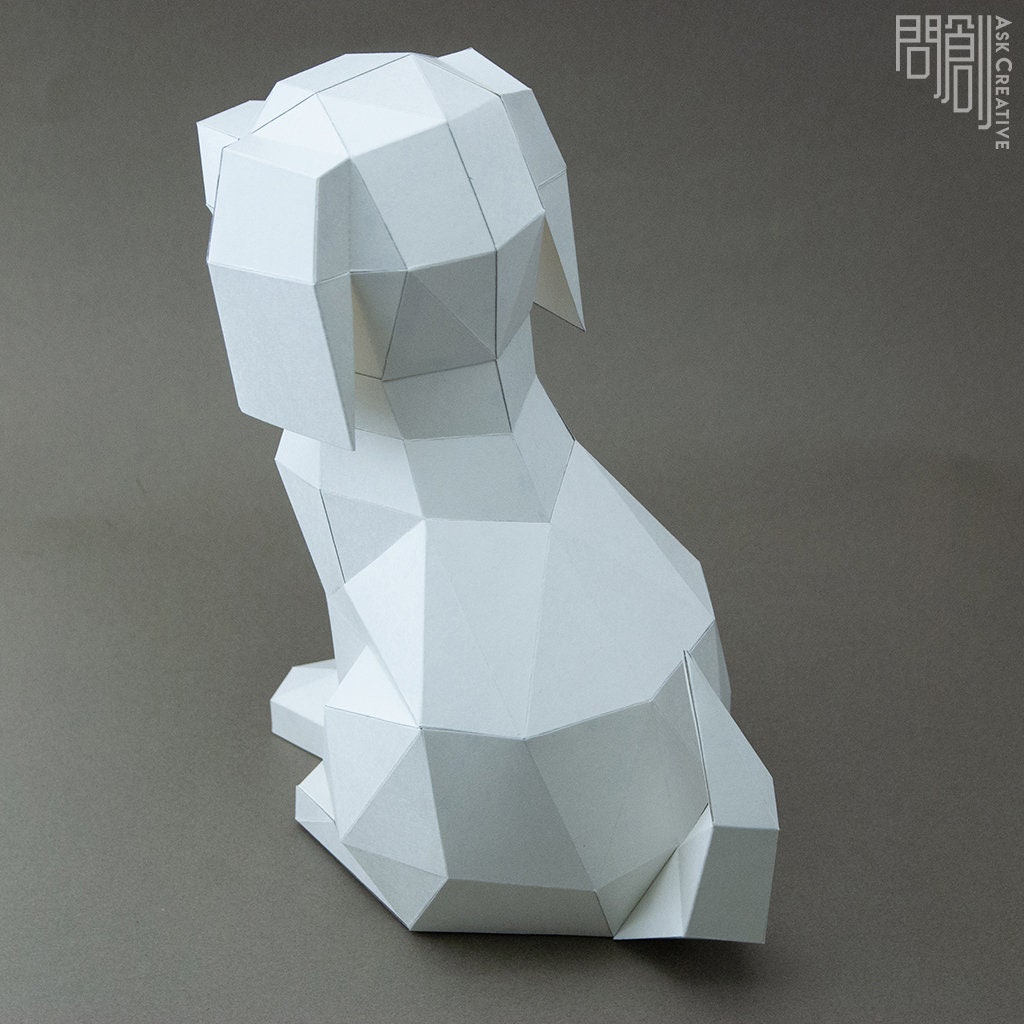 Labrador Paper Model papercraft DIY Low Poly PDF - Etsy