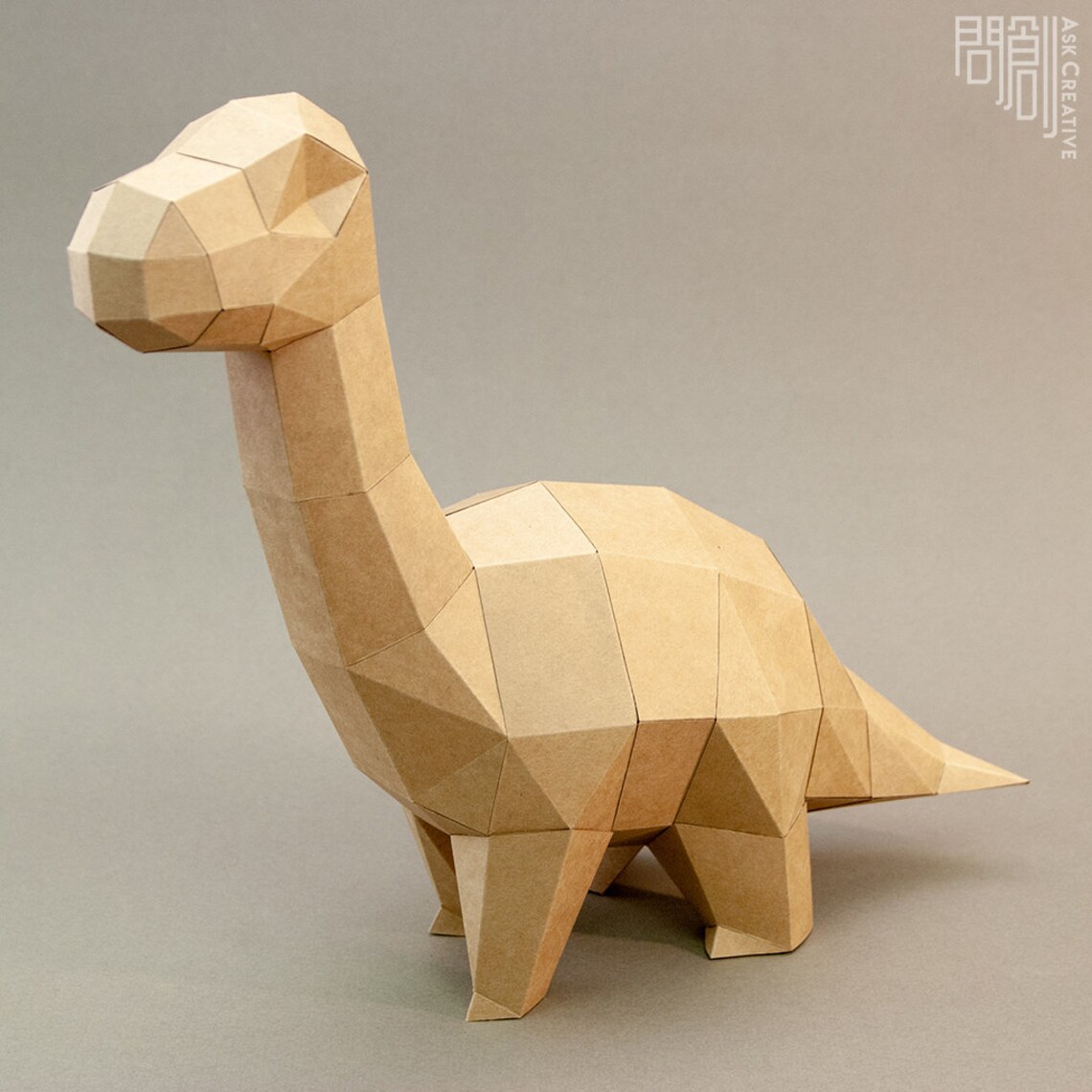 Brontosaurus Paper Model papercraft DIY Low Poly Baby - Etsy