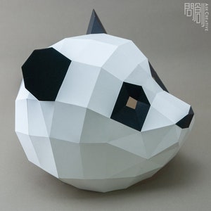 Panda Mask, Papercraft, DIY, Low Poly, Mask, PDF Papercraft, Panda ...
