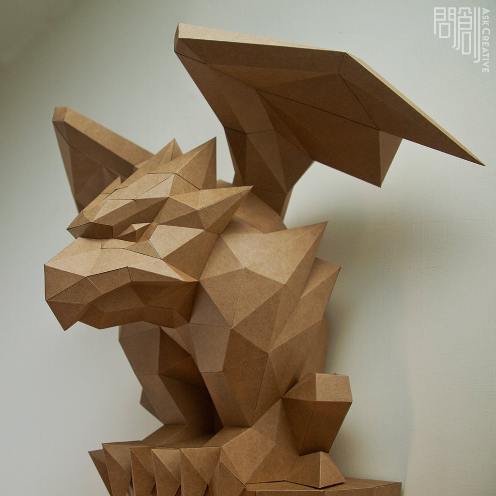 Gargoyles B Papercraft DIY Low Poly PDF Papercraft | Etsy Canada