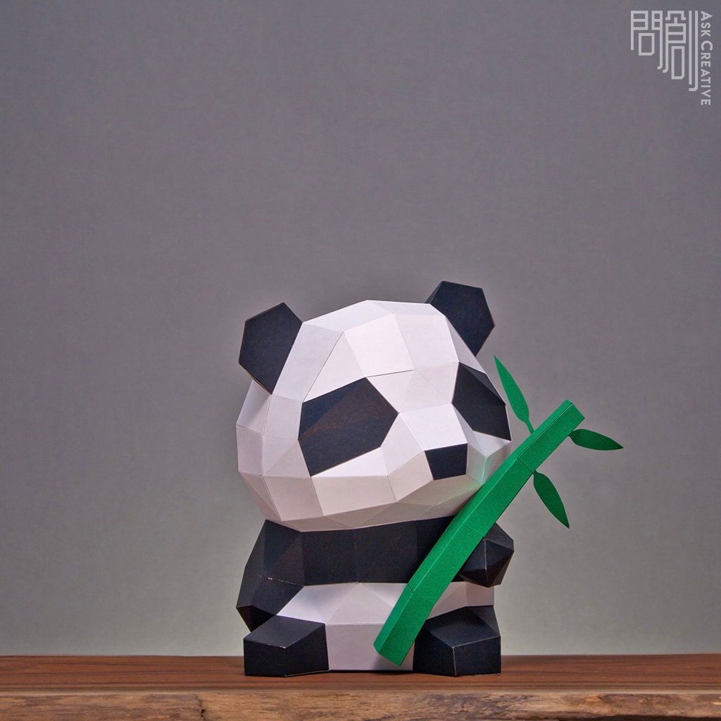 Modelo de papel Panda Papercraft DIY Low poly PDF - Etsy España