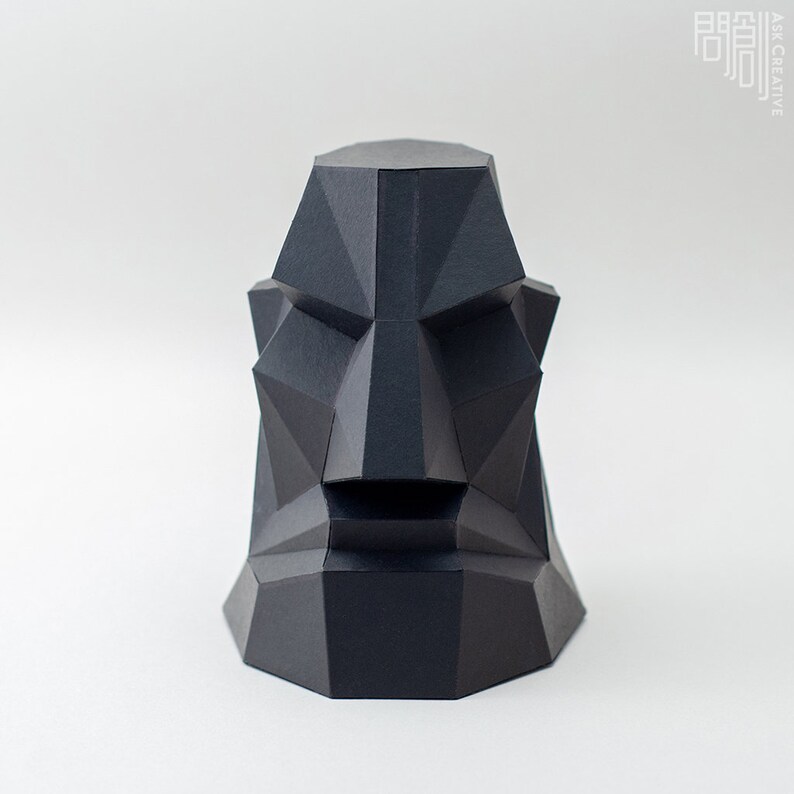 Salty Moai Papercraft DIY Low Poly Sculpture PDF - Etsy