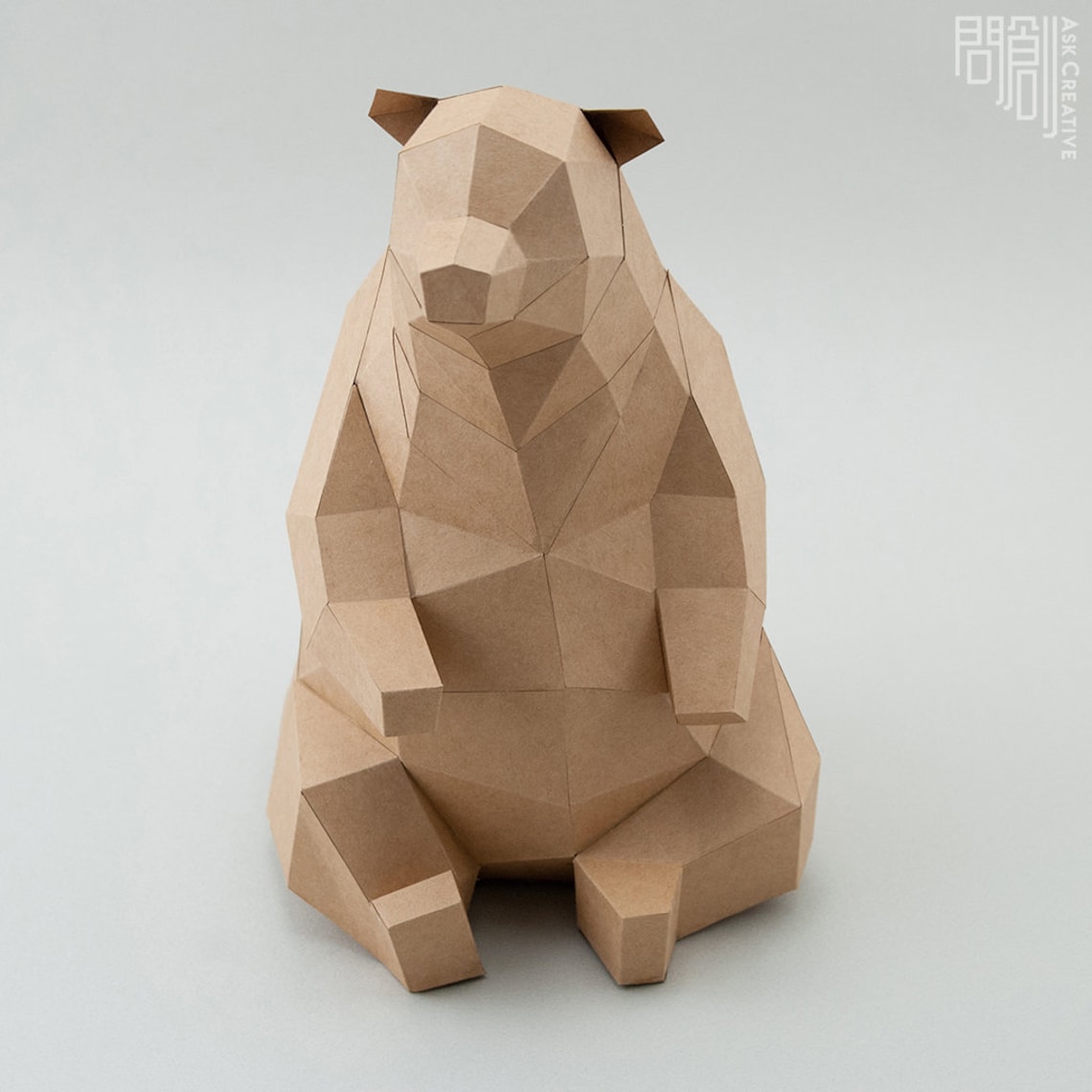 Bear Paper Model papercraft DIY Low Poly PDF Papercraft - Etsy