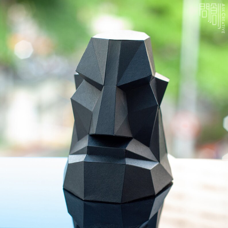 Salty Moai Papercraft DIY Low Poly Sculpture PDF - Etsy