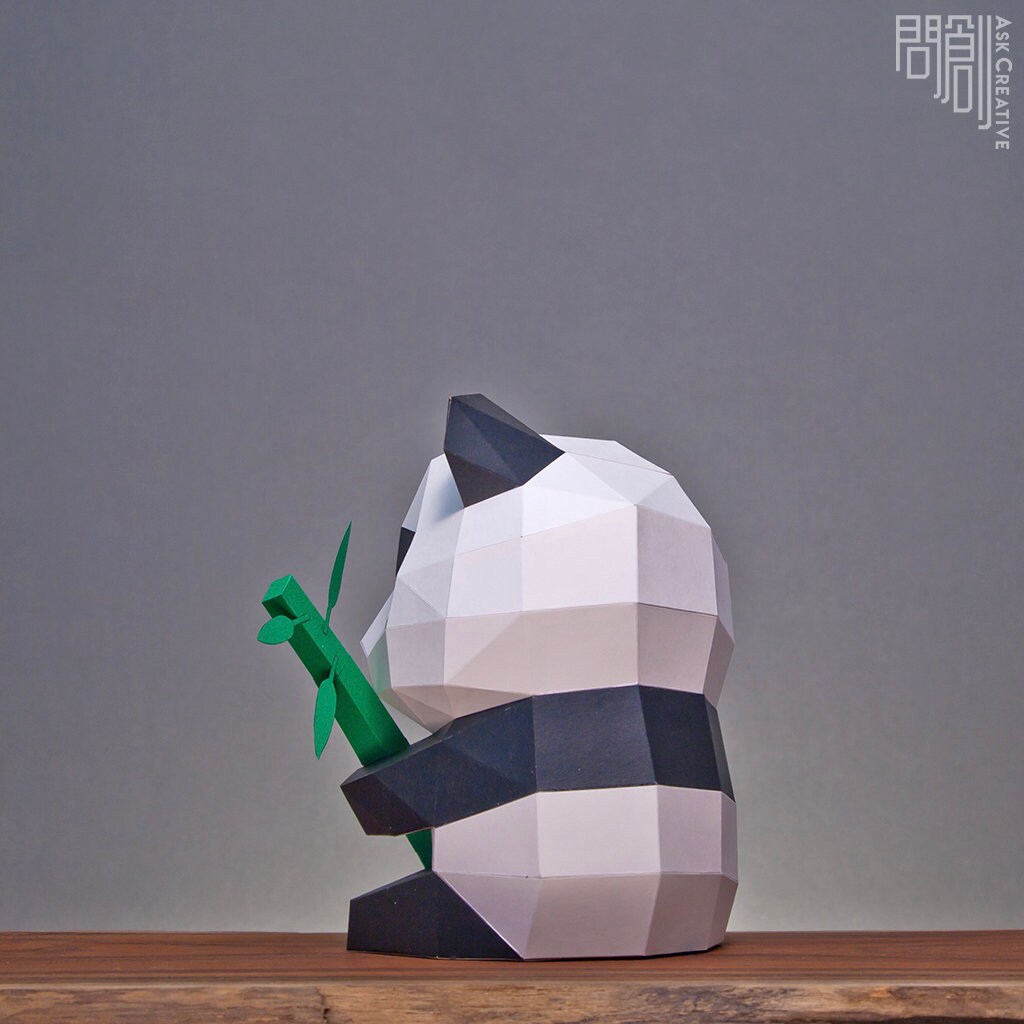 Panda Paper Model papercraft DIY Low Poly PDF | Etsy
