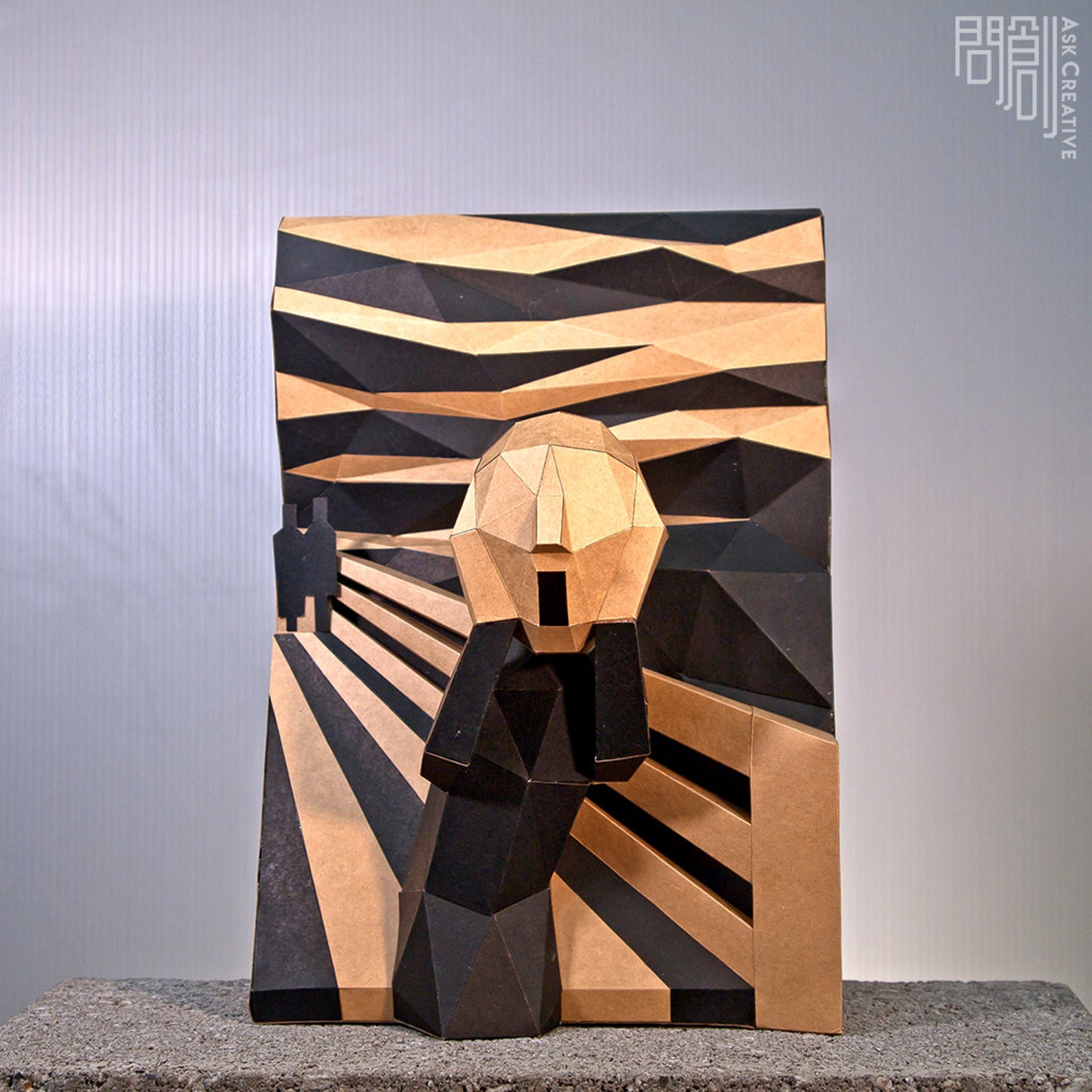 The Scream Papercraft DIY Low Poly PDF Papercraft the - Etsy