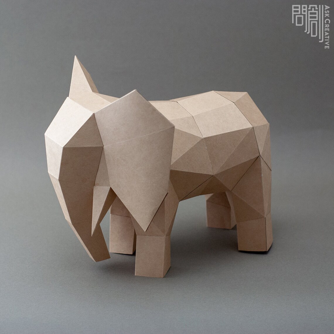 Elephant Paper Model Papercraft DIY Low Poly Elephant - Etsy