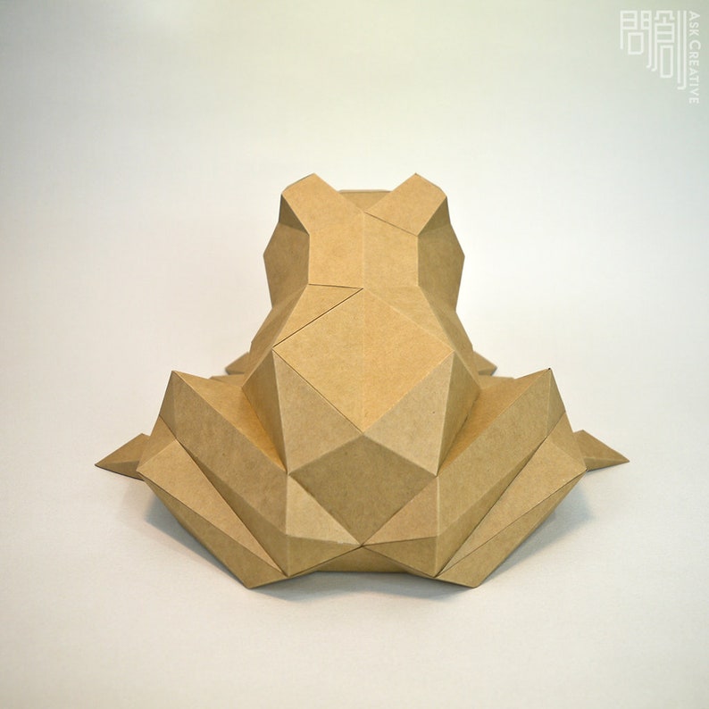 Frog Paper Model papercraft DIY Low Poly PDF Papercraft - Etsy