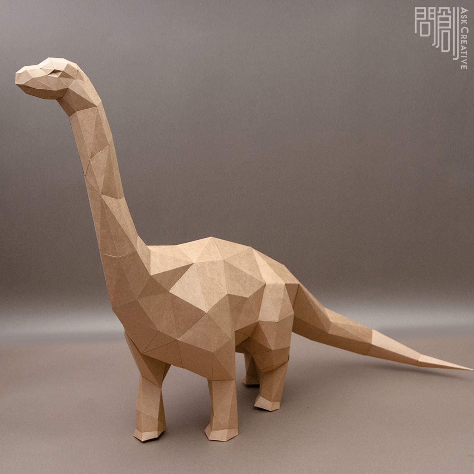 Brontosaurus Paper Model papercraft DIY Low Poly - Etsy