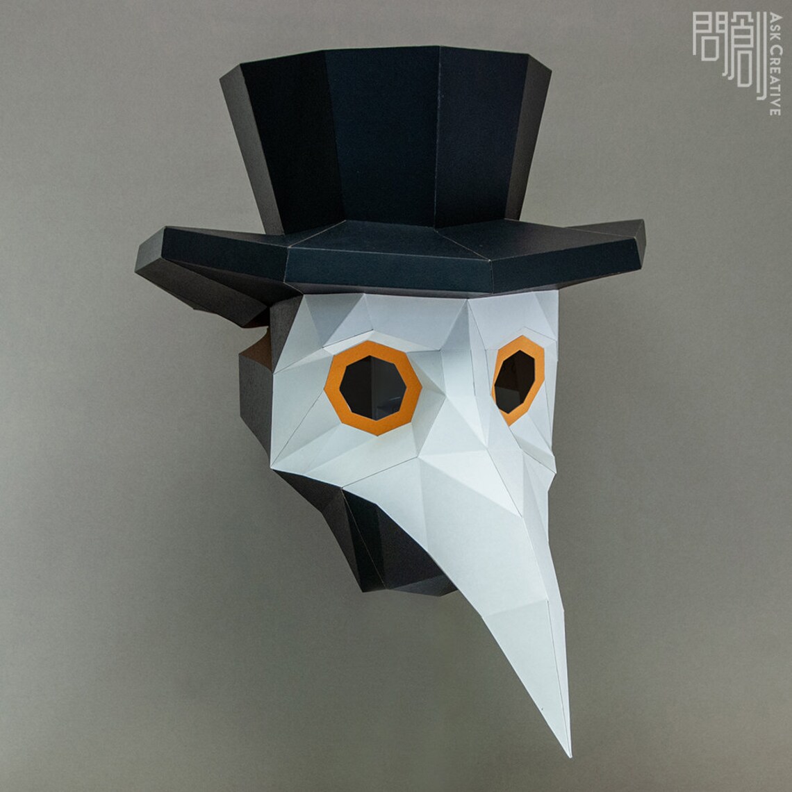 Plague Doctor Papercraft DIY Low Poly Mask PDF - Etsy