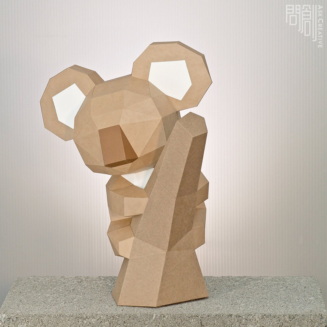 Koala Paper Model papercraft DIY Low Poly PDF - Etsy