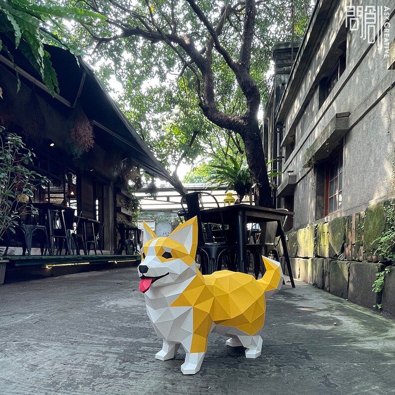 Real Size Corgi Paper Model papercraft DIY Low Poly PDF - Etsy