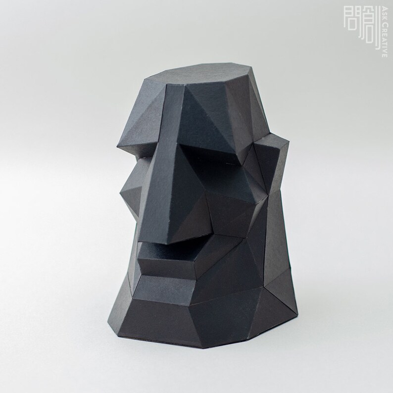 Lol Moai Papercraft DIY Low Poly Sculpture PDF | Etsy