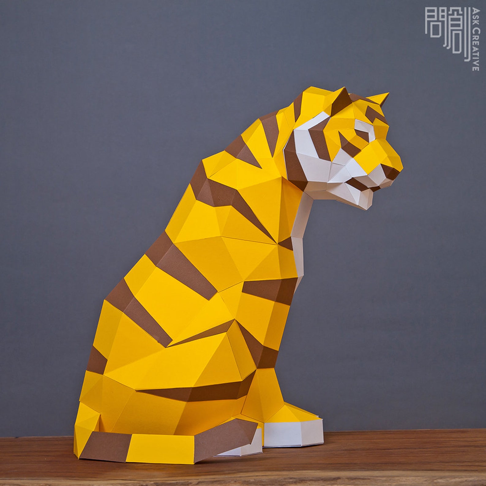 Bengal Tiger Paper Model papercraft DIY Low Poly PDF - Etsy Canada