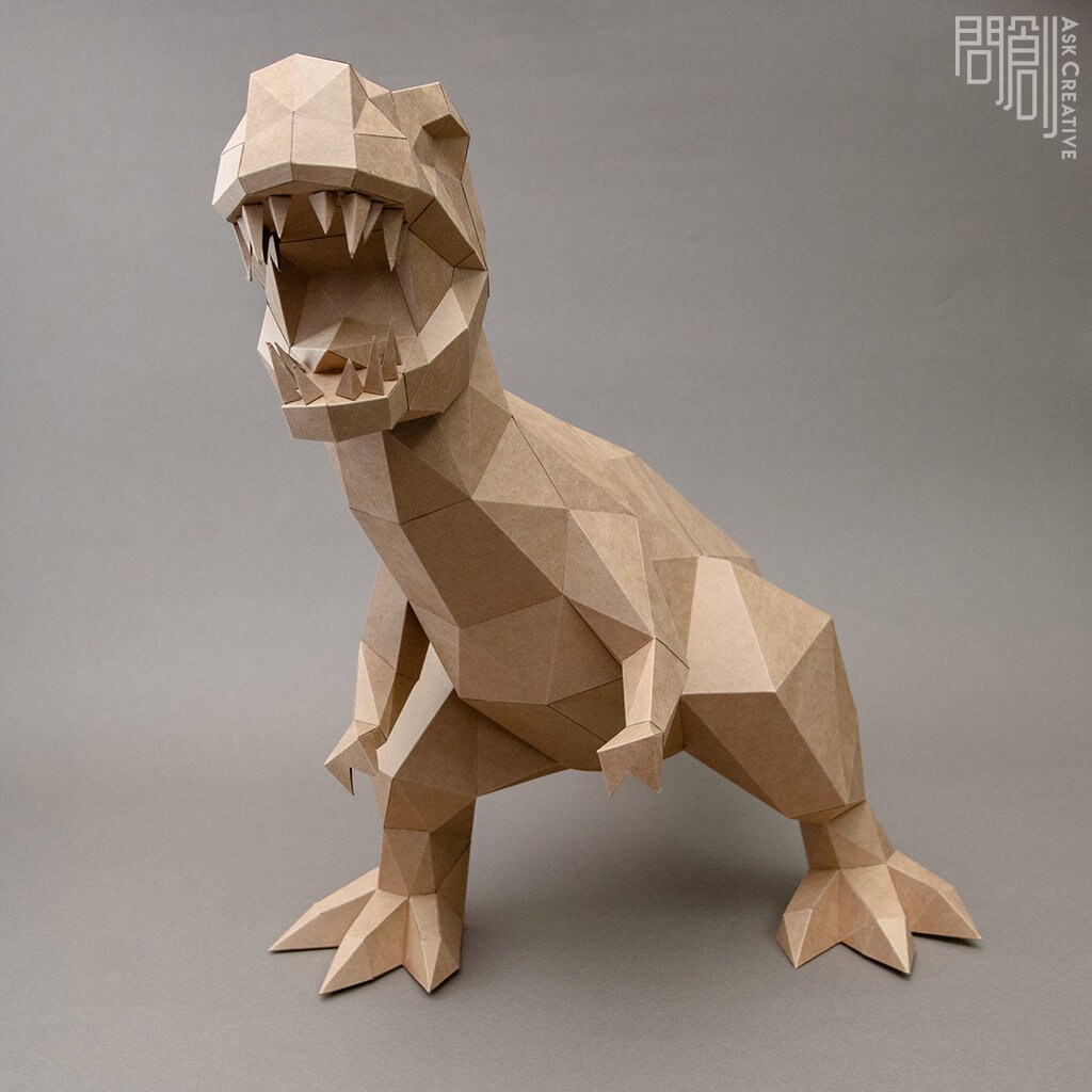 T Rex Paper Model Rex Paper Model papercraft DIY Low | Etsy Canada