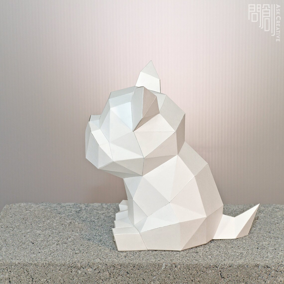 Little Bulldog Paper Model papercraft DIY Low Poly PDF | Etsy