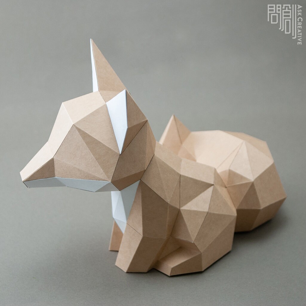Fox Paper Modelpapercraft DIY Low Poly PDF Papercraft - Etsy Canada