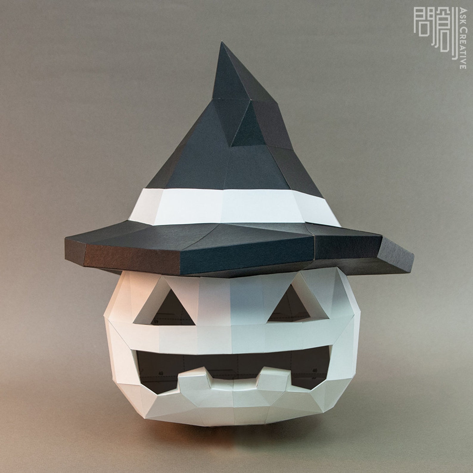Wizard Hat Pumpkin papercraft DIY Low Poly PDF - Etsy
