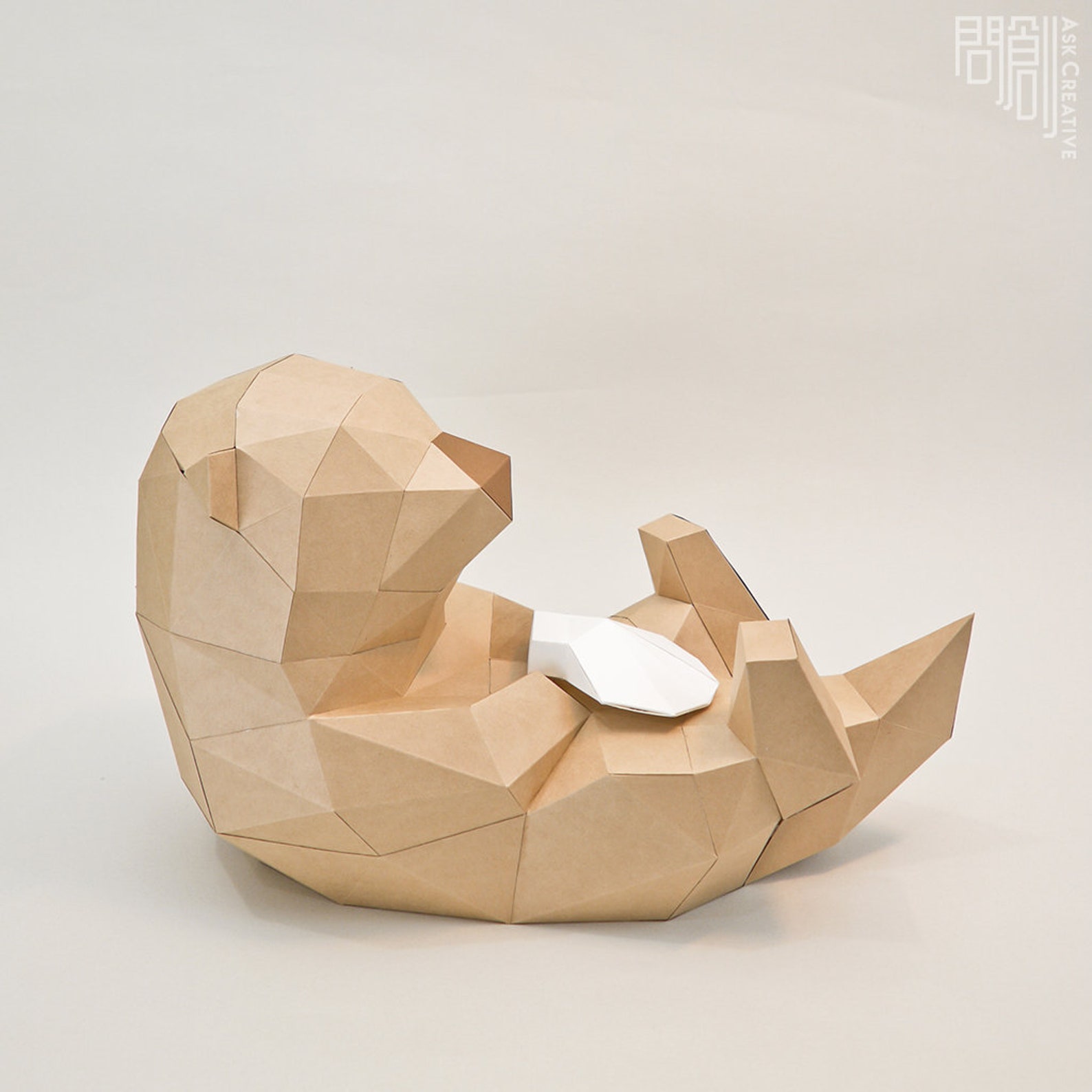 Otter Paper Model papercraft DIY Low Poly PDF | Etsy