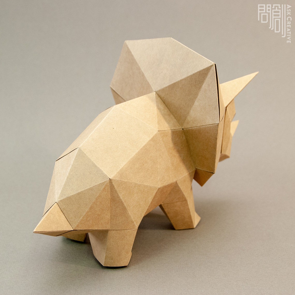 Triceratops Paper Model papercraft DIY Low Poly Baby - Etsy Canada