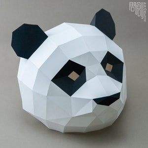 Panda Mask, Papercraft, DIY, Low Poly, Mask, PDF Papercraft, Panda ...