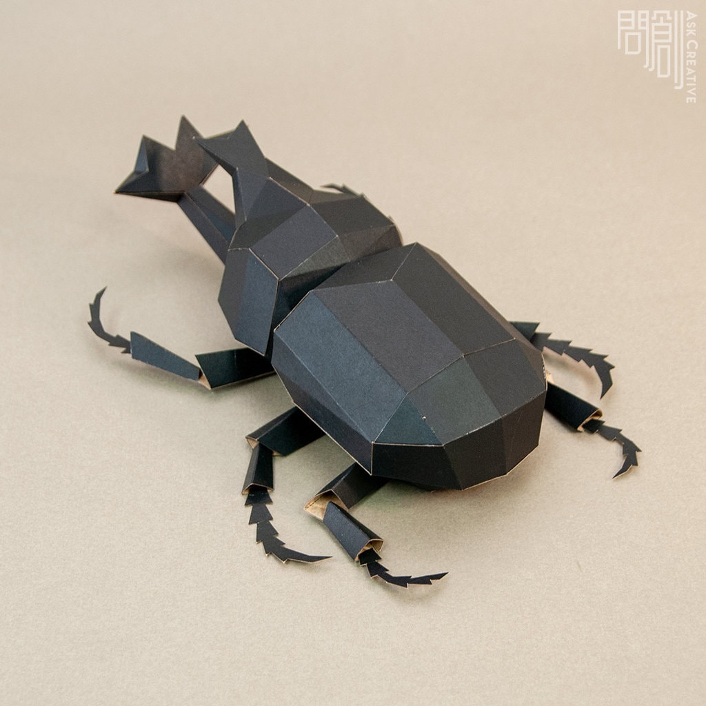 Horn Beetle Paper Model papercraft DIY Low Poly PDF - Etsy Canada