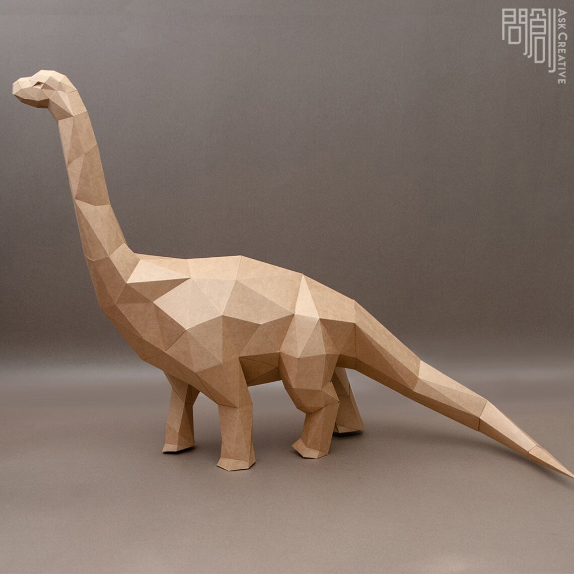 Brontosaurus Paper Model papercraft DIY Low Poly - Etsy