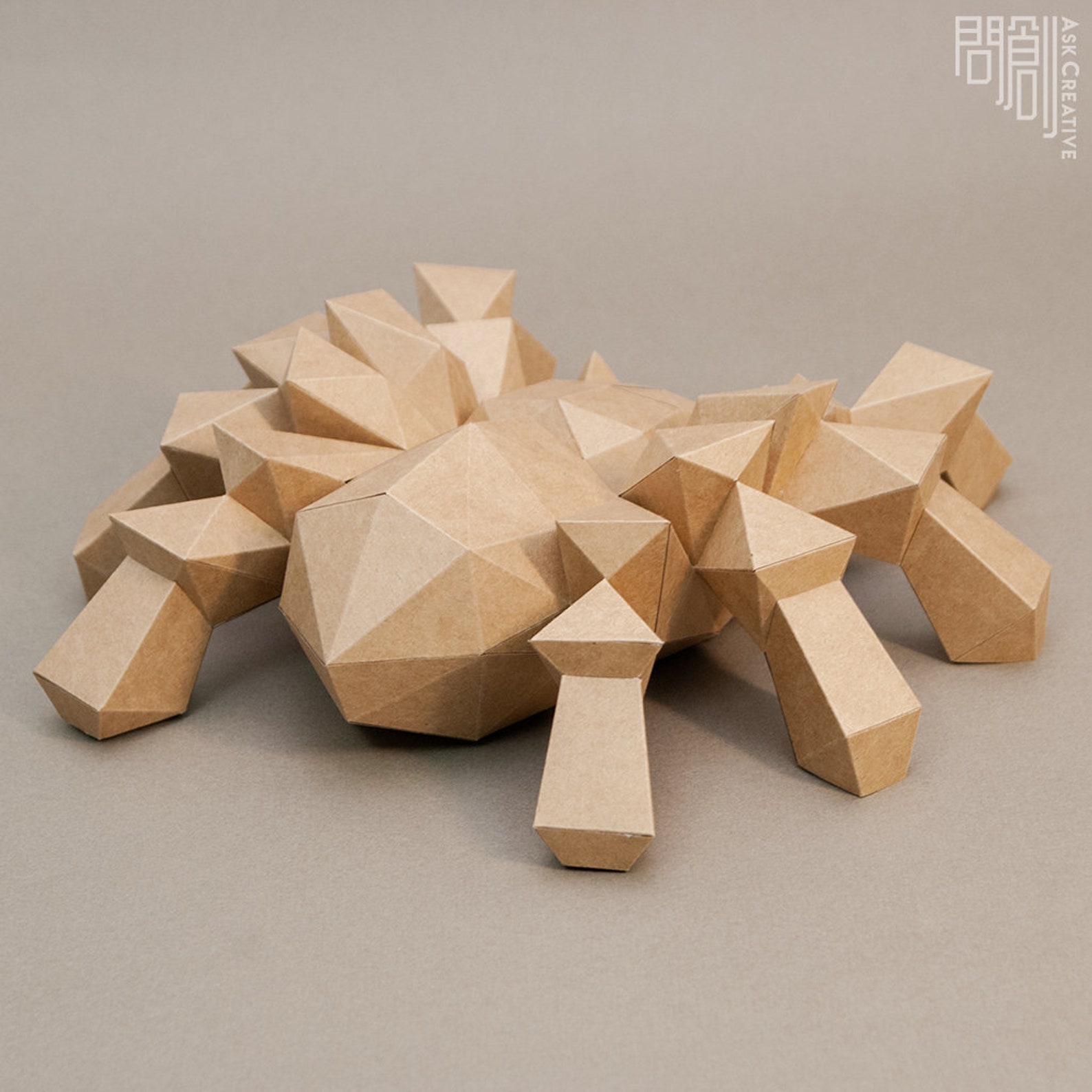 Spider Paper Modelpapercraftdiylow Polypdf Papercraft | Etsy